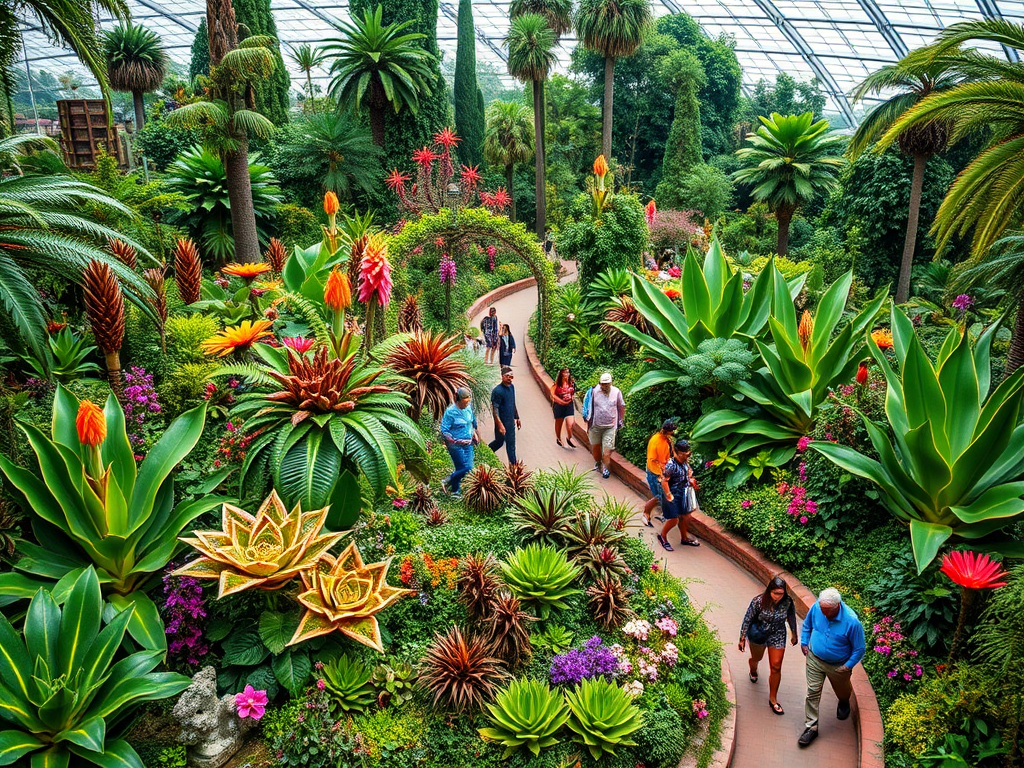 Vibrant Tropical Garden Pathway Surrounded by Lush Greenery and ...