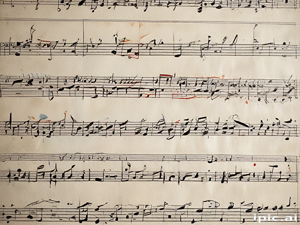 A Vintage Sheet Music Page with Handwritten Notes and Annotations Displayed