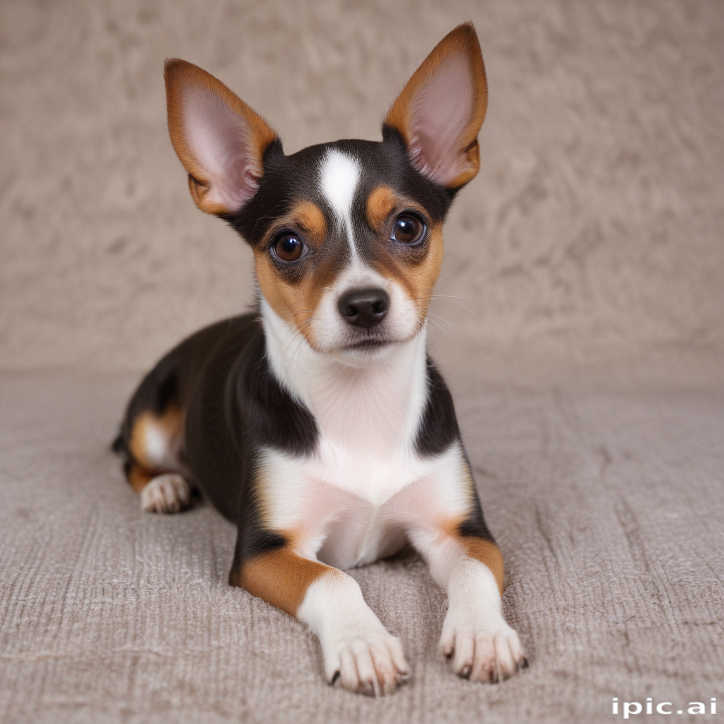 Adorable Small Dog with Large Ears and Expressive Eyes Posing Cutely