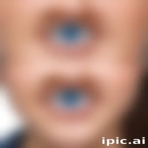 Abstract Representation of a Blurred Face with Distinct Blue Eyes
