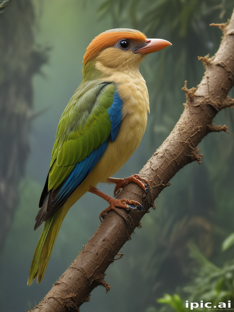 A Colorful Tropical Bird Perched Gracefully on a Branch in Nature.