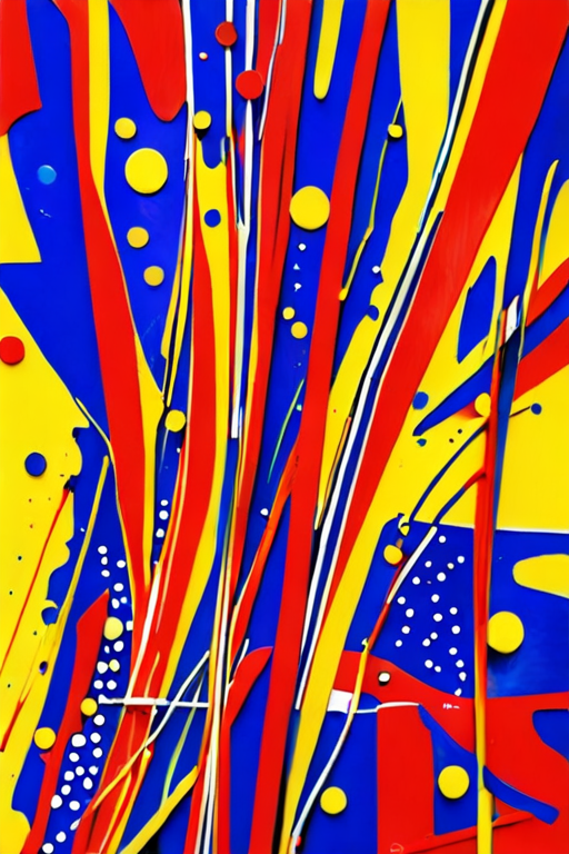abstract painting using only primary colors