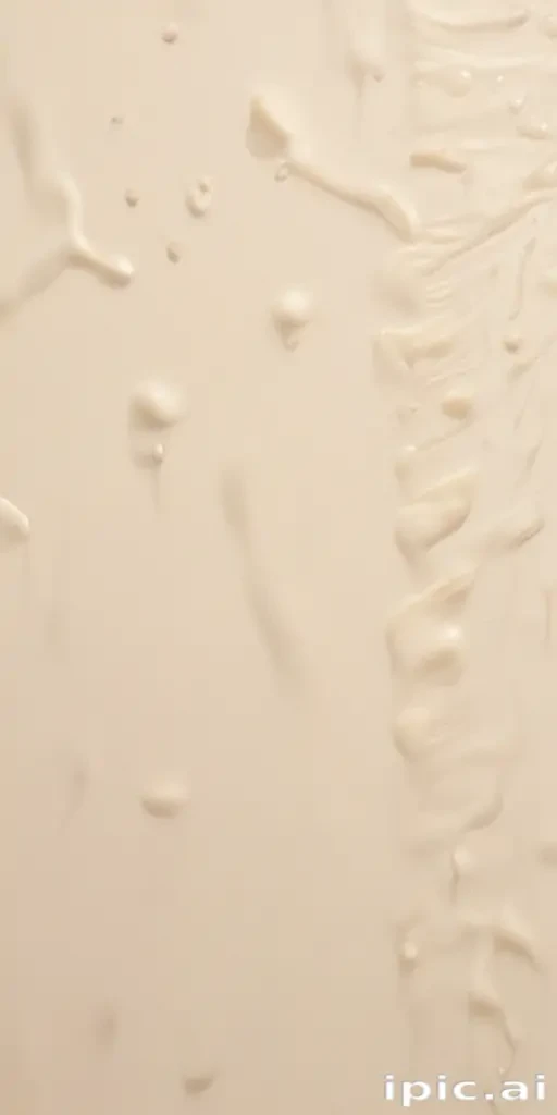 Close-Up of Creamy Liquid with Unique Textures and Droplets on Surface