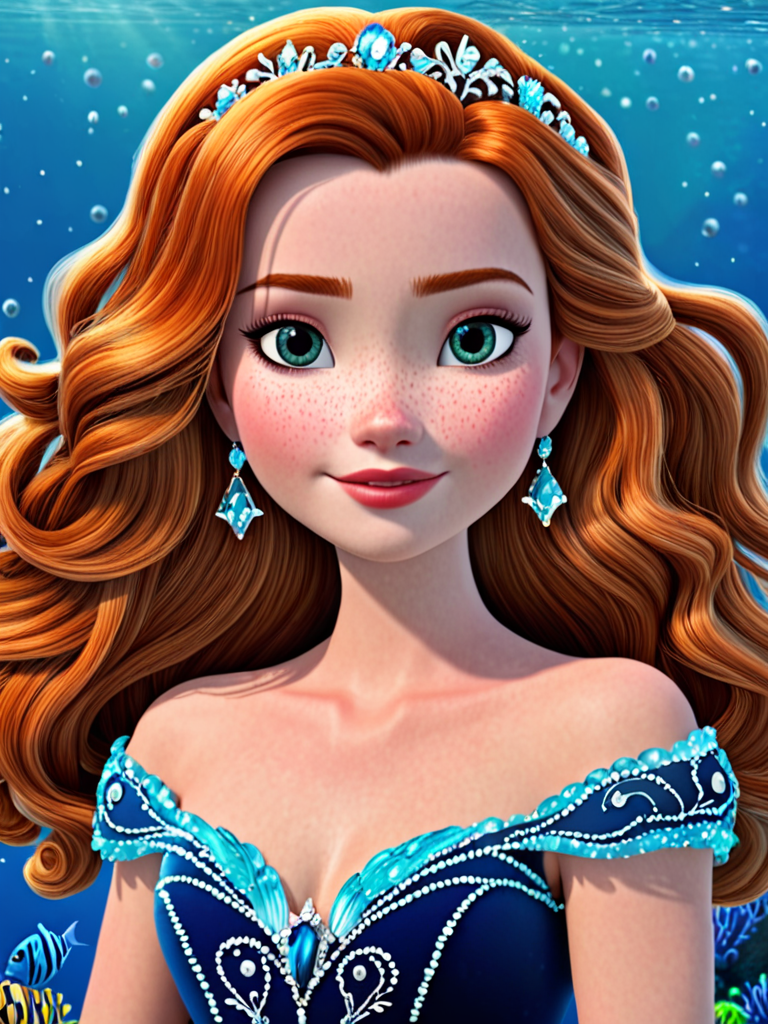 Anna from the cartoon underwater drowning Frozen in frock. underwater ...