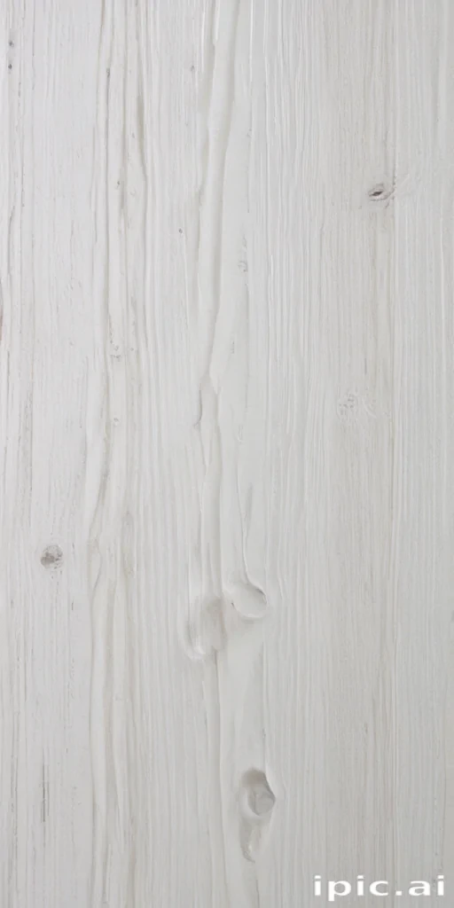 Close-Up of Whitewashed Wood Texture with Natural Grain Patterns and Knots.