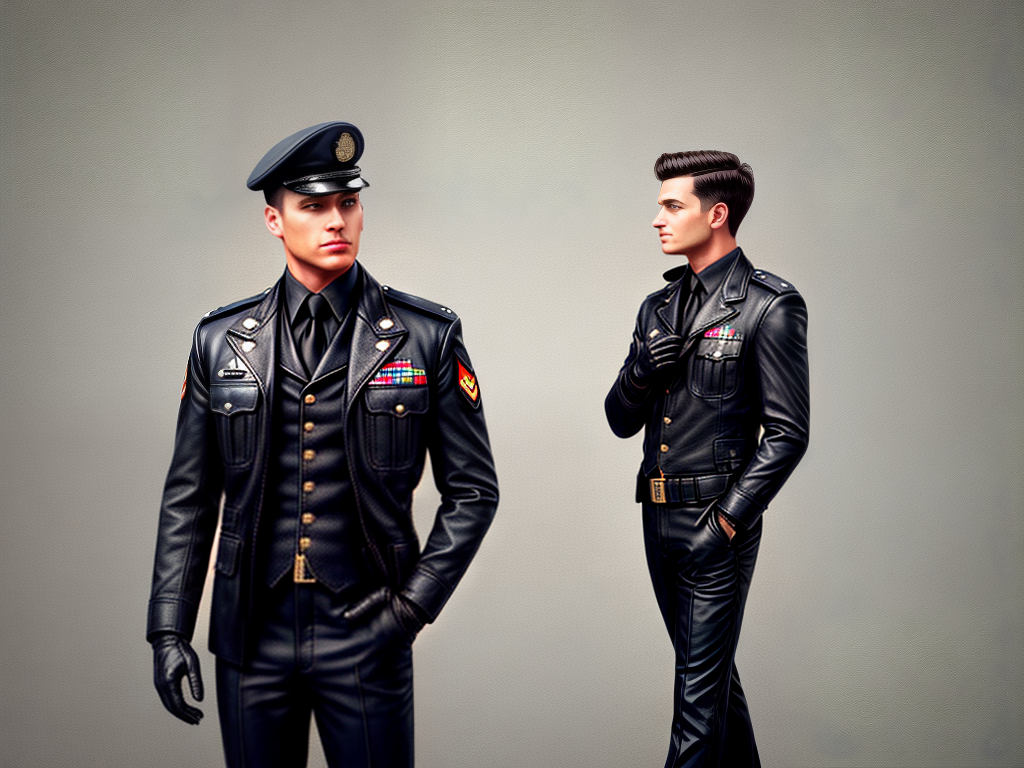 army officer in black leather gloves