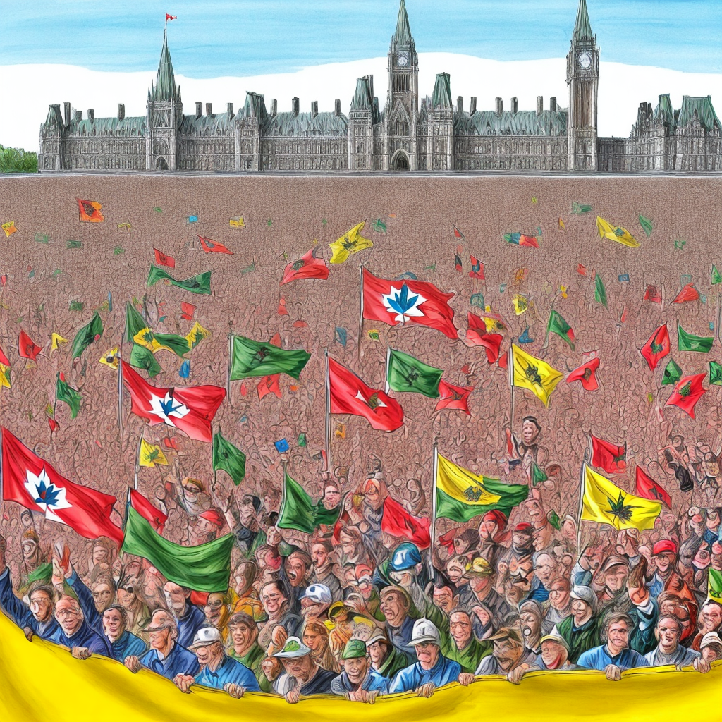Cartoon: Protestors outside of Canadian parliament