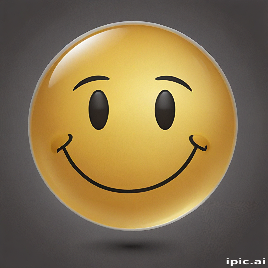 Bright and Cheerful Smiley Face Emblem Radiating Happiness and Positivity