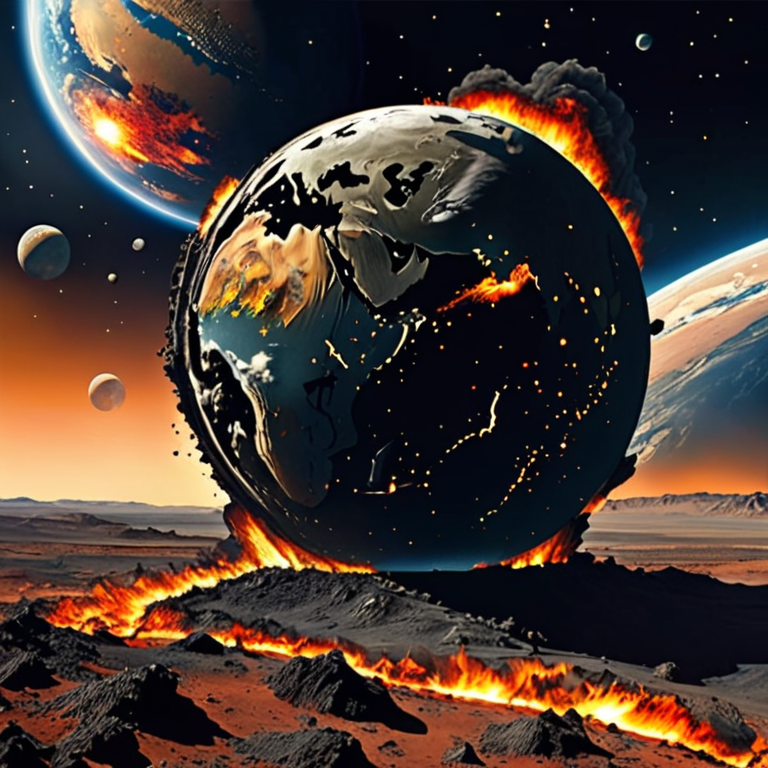 scorched earth space surreal art