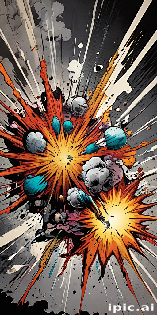 Dynamic Explosion Scene Featuring Vibrant Colors and Dramatic Energy ...