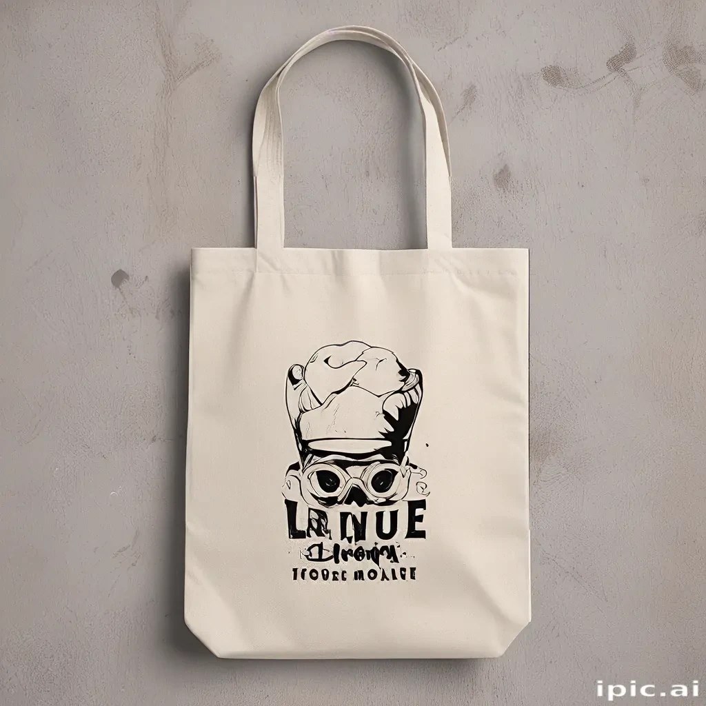 Stylish Tote Bag Featuring Unique Graphic Design with Creative Elements