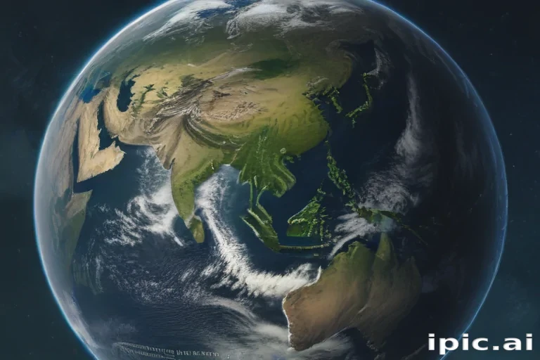 A Stunning View of Earth from Space Showcasing Continents and Oceans