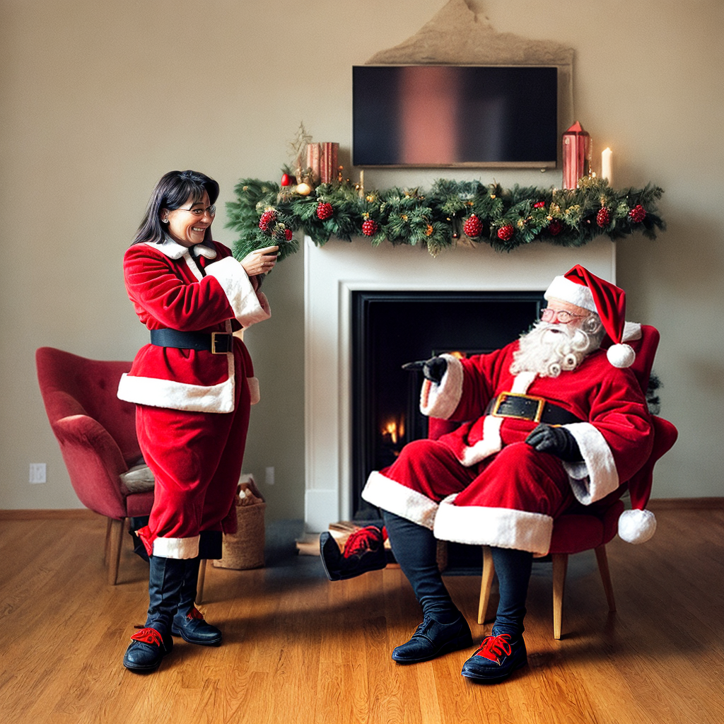 picture of santa in a chimney