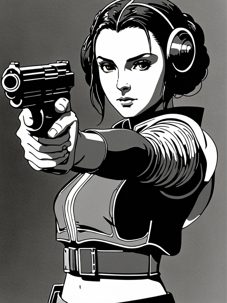 Padmé Amidala, anime, manga, 2d, ghibli, ghost in a shell, black and ...