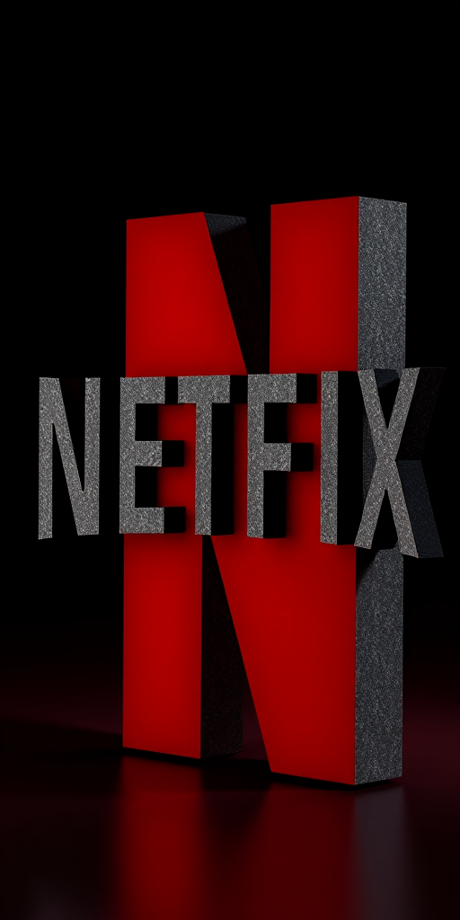 Stylized Representation of Netflix Logo in Bold Red and Black