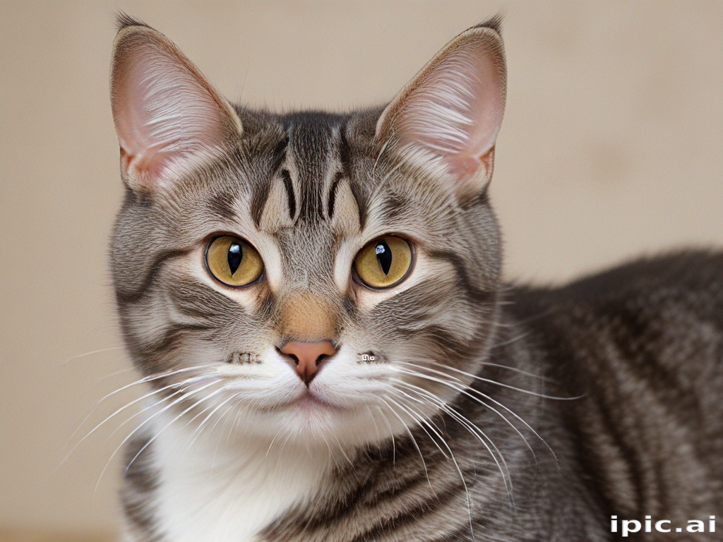 A Beautiful Tabby Cat with Striking Features and Captivating Eyes.