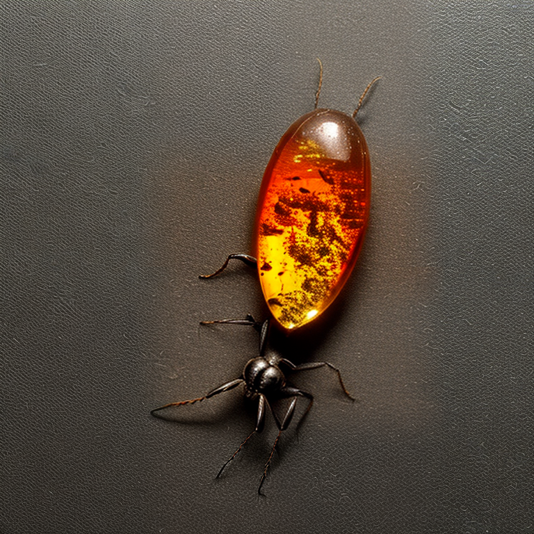 A large realistic photo of a piece of Amber on a light box with a ...