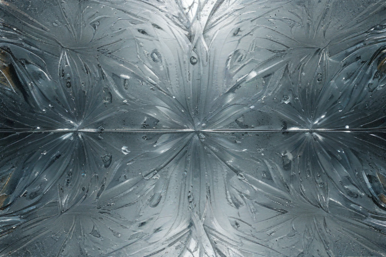Intricate Frosted Glass Design with Beautiful Floral Patterns and Texture.