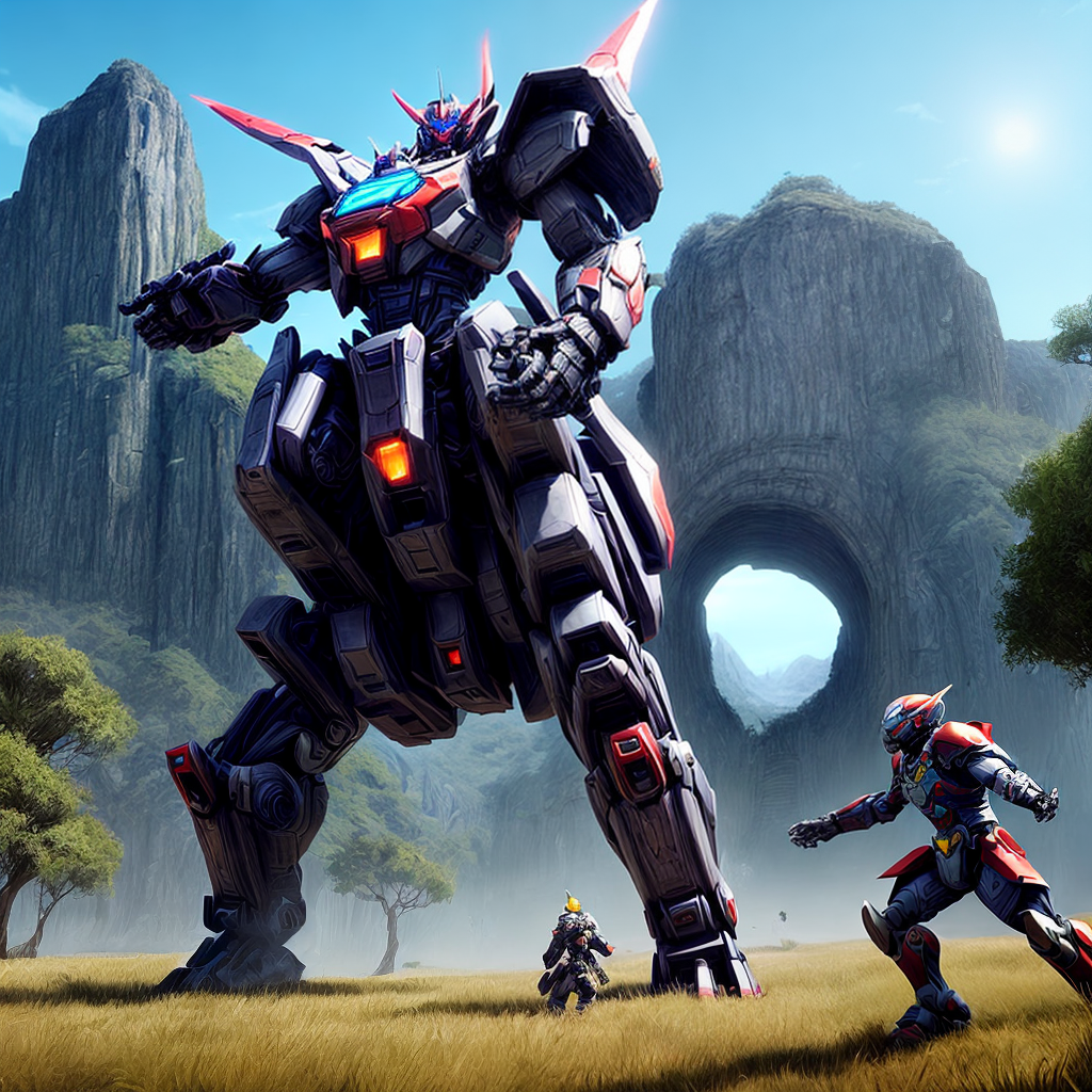 Magical fantasy mech battle