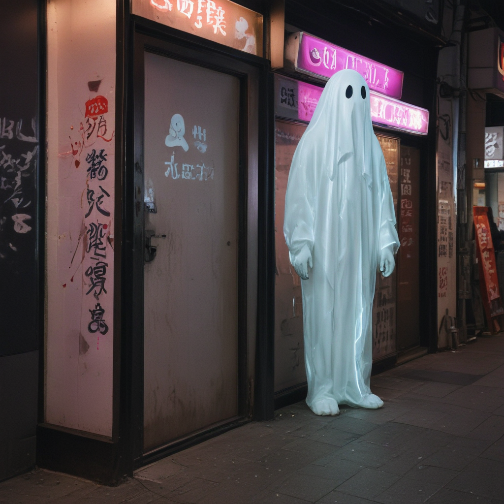 awkward ghost tokyo neon graffiti