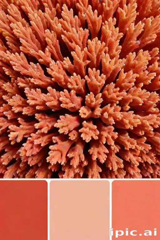 Vibrant Coral Texture with Complementary Color Palette in Soft Shades