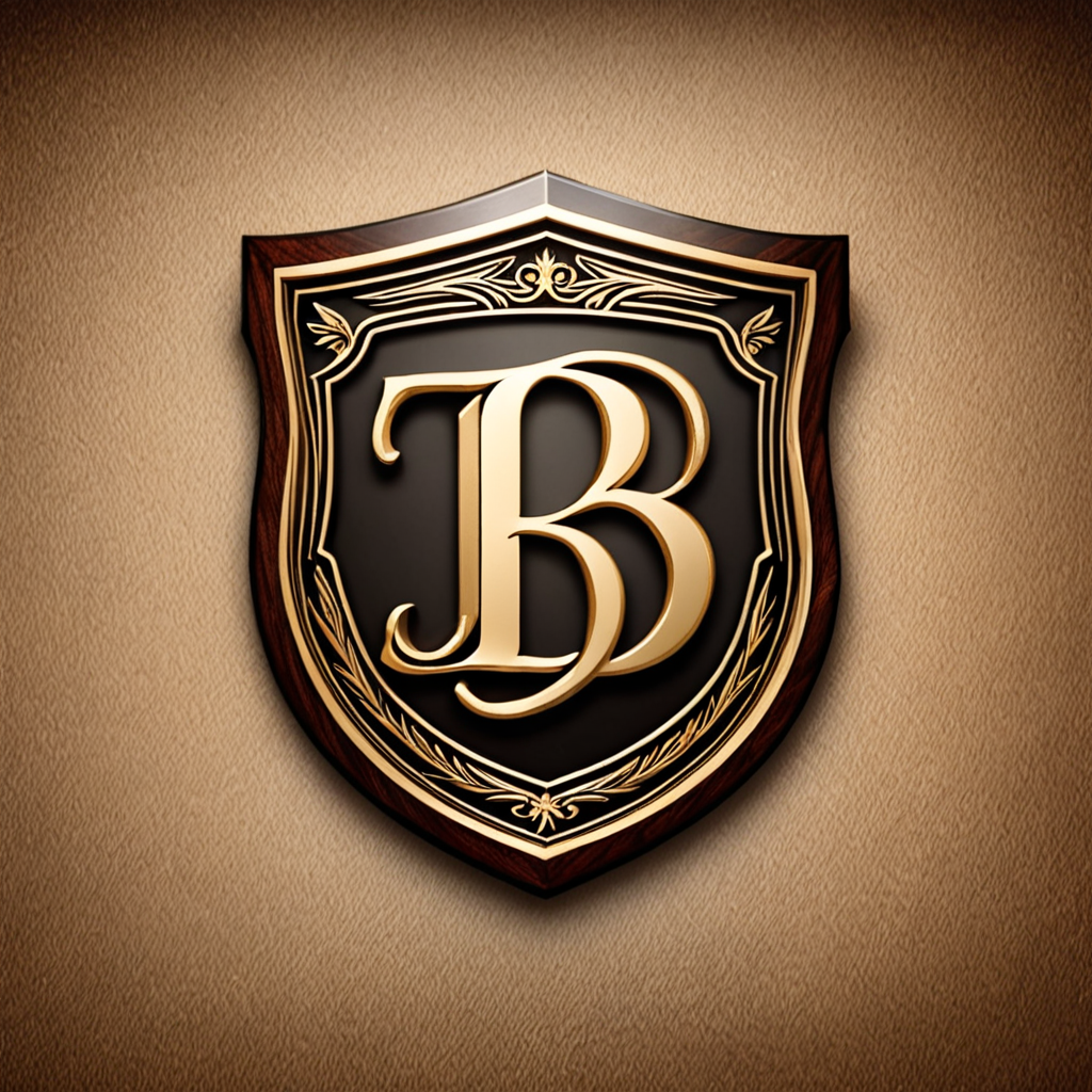 En elite letter B engraved in a shield as a logo for a defence company