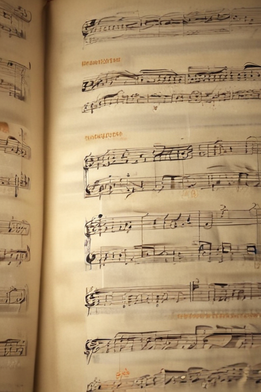 An Antique Music Sheet Showcasing Classic Notation and Melodic Composition