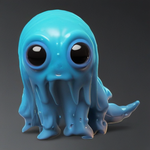 one eyed blue Monster made of slime, jrpg, creature made of slime, blue ...