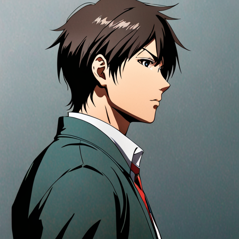 anime protagonist side profile