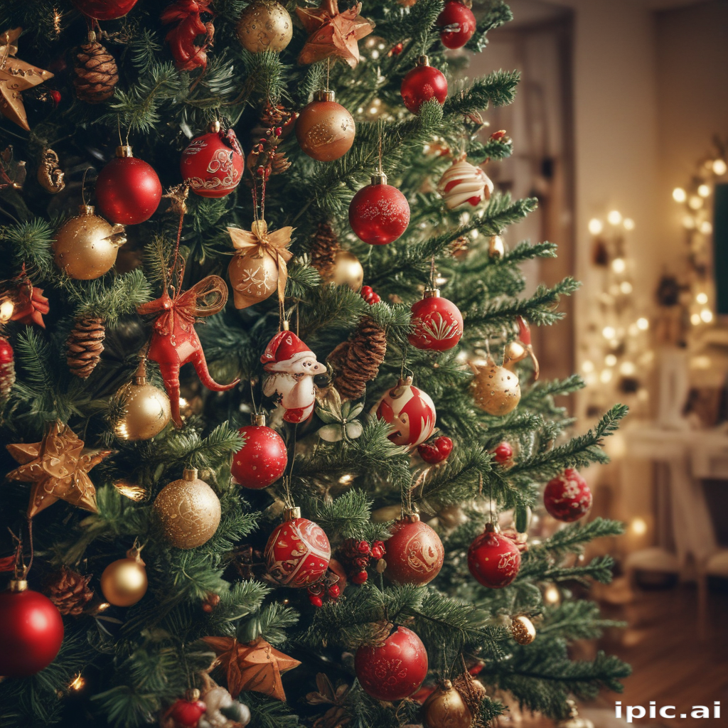 Beautifully Decorated Christmas Tree with Colorful Ornaments and ...