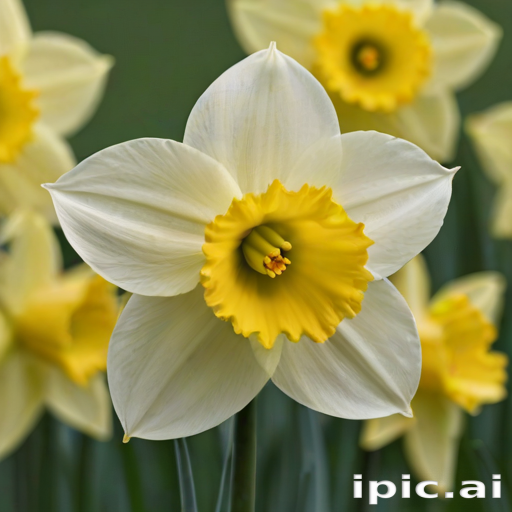 Beautiful Daffodil Blooms in a Vibrant Spring Garden Scene