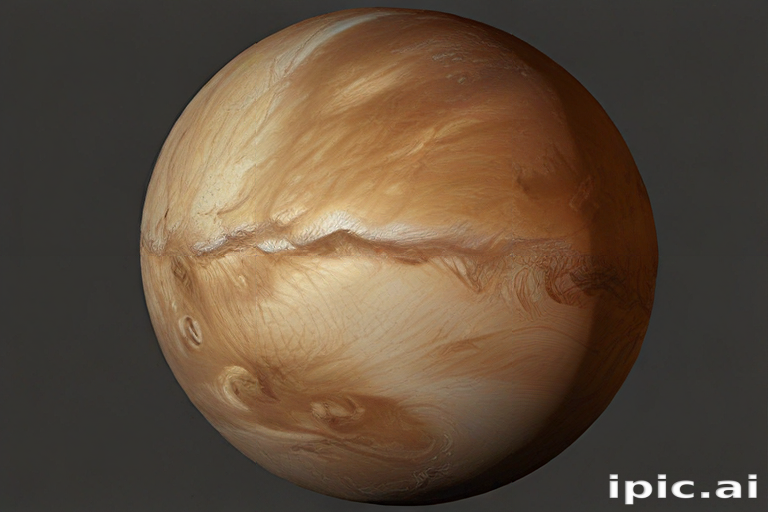 An Artistic Representation of Mars Showcasing Its Unique Surface Features