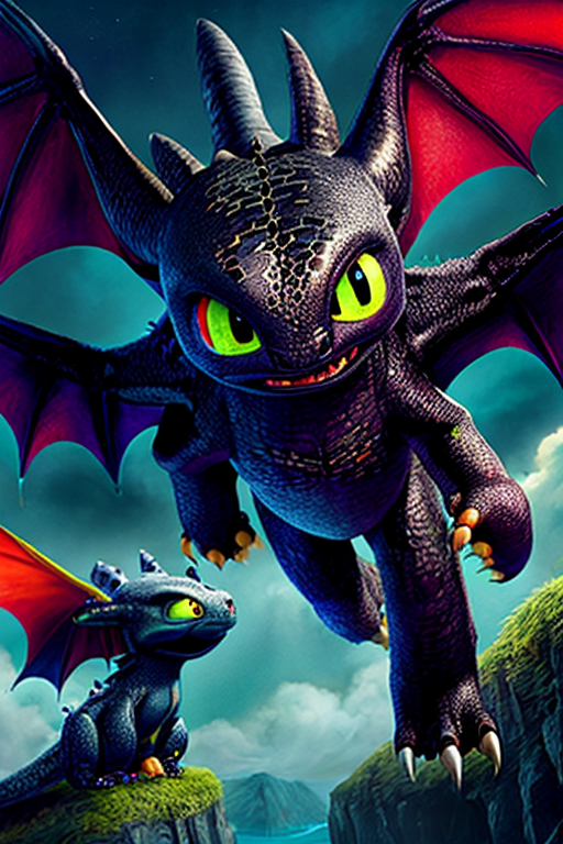 toothless's family from how to train your dragon