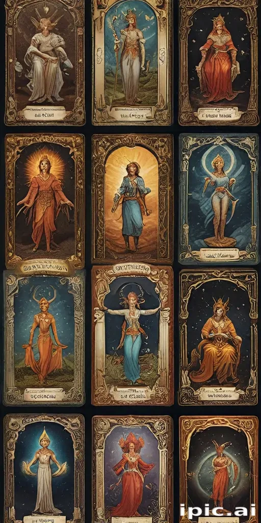 Collection of Mythological Figures Representing Various Elements and ...