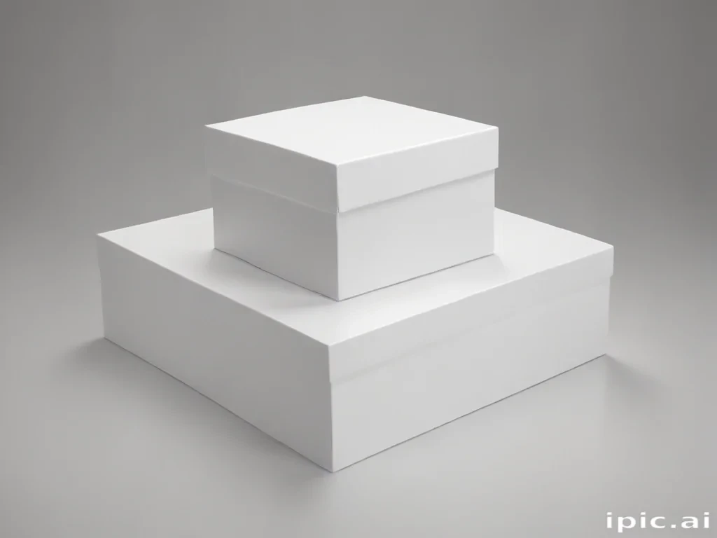Two Stacked White Gift Boxes on a Simple Gray Background
