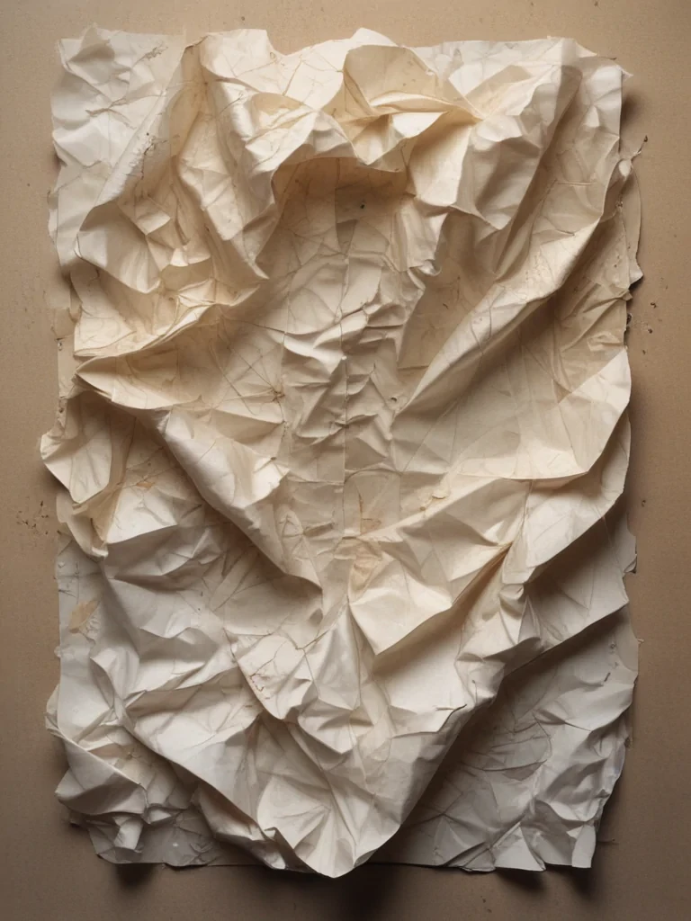 Intricate Textures of Crumpled Paper Showcasing Natural Light and Shadows