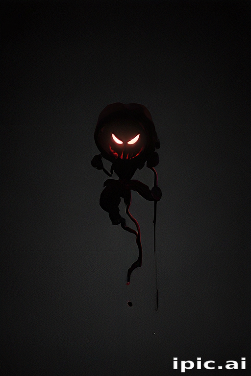 Sinister Shadow Figure with Glowing Eyes and Eerie Atmosphere in Darkness