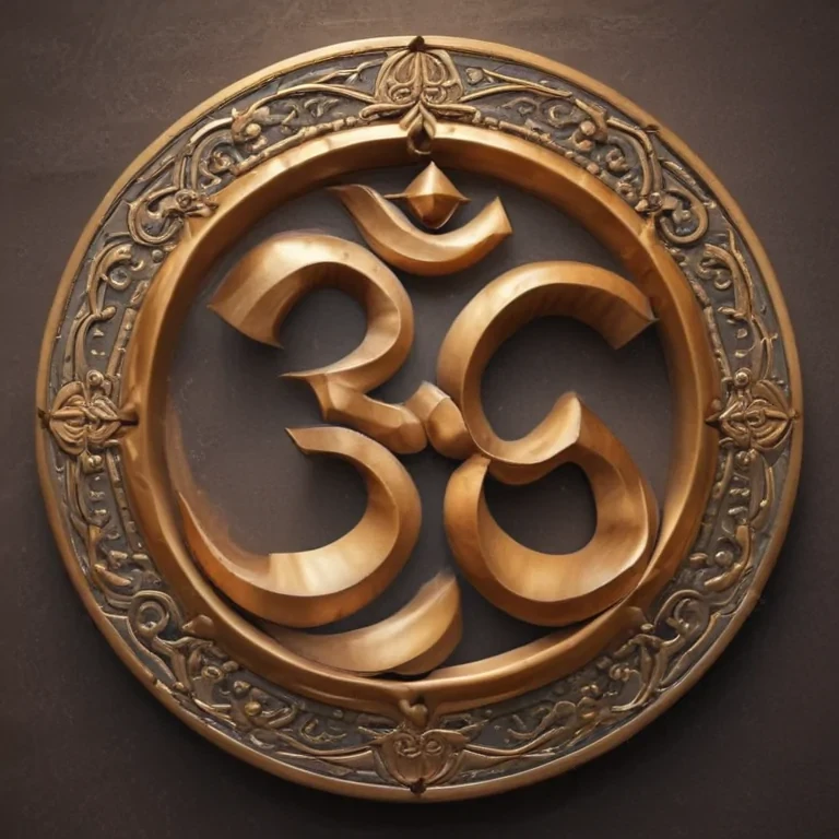 Intricate Decorative Wall Art Featuring the Sacred Om Symbol in Bronze