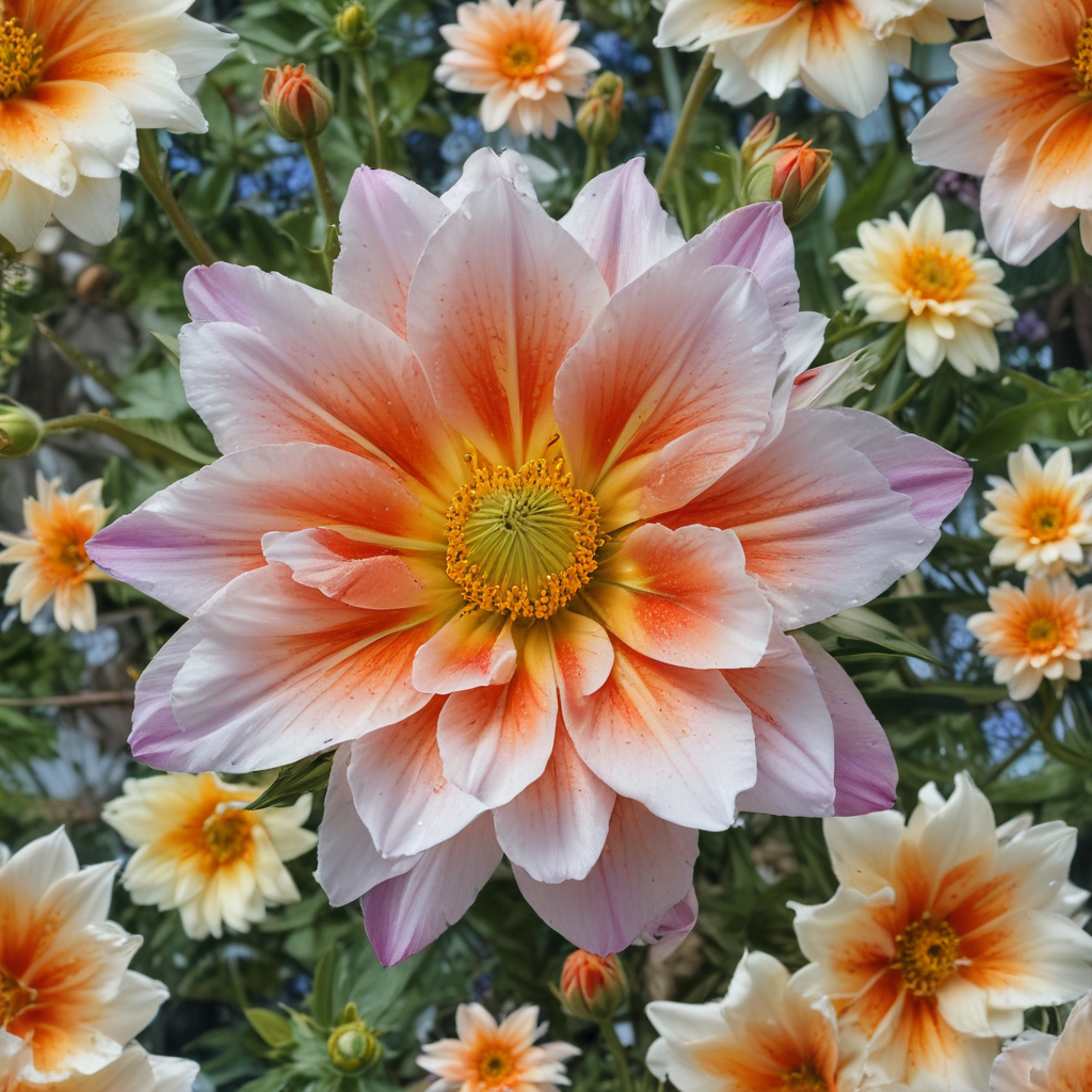 A Vibrant Display of Colorful Flowers in Full Bloom Under Bright Sunlight.