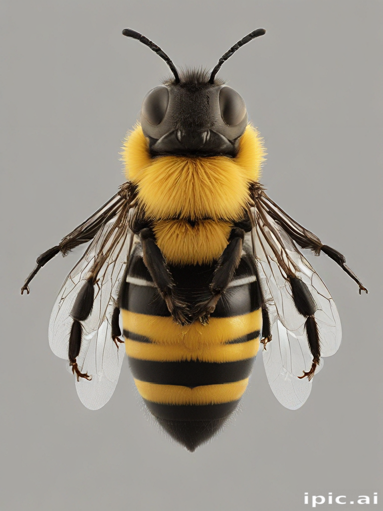 Close-Up View of a Vibrantly Colored Bumblebee with Striking Patterns