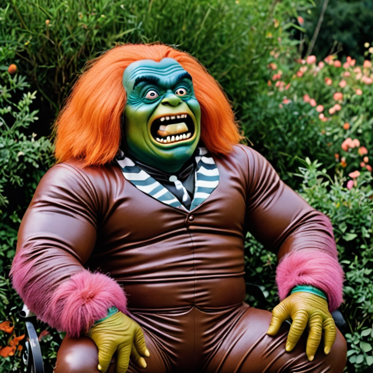 Oompa loompa monster strong sitting