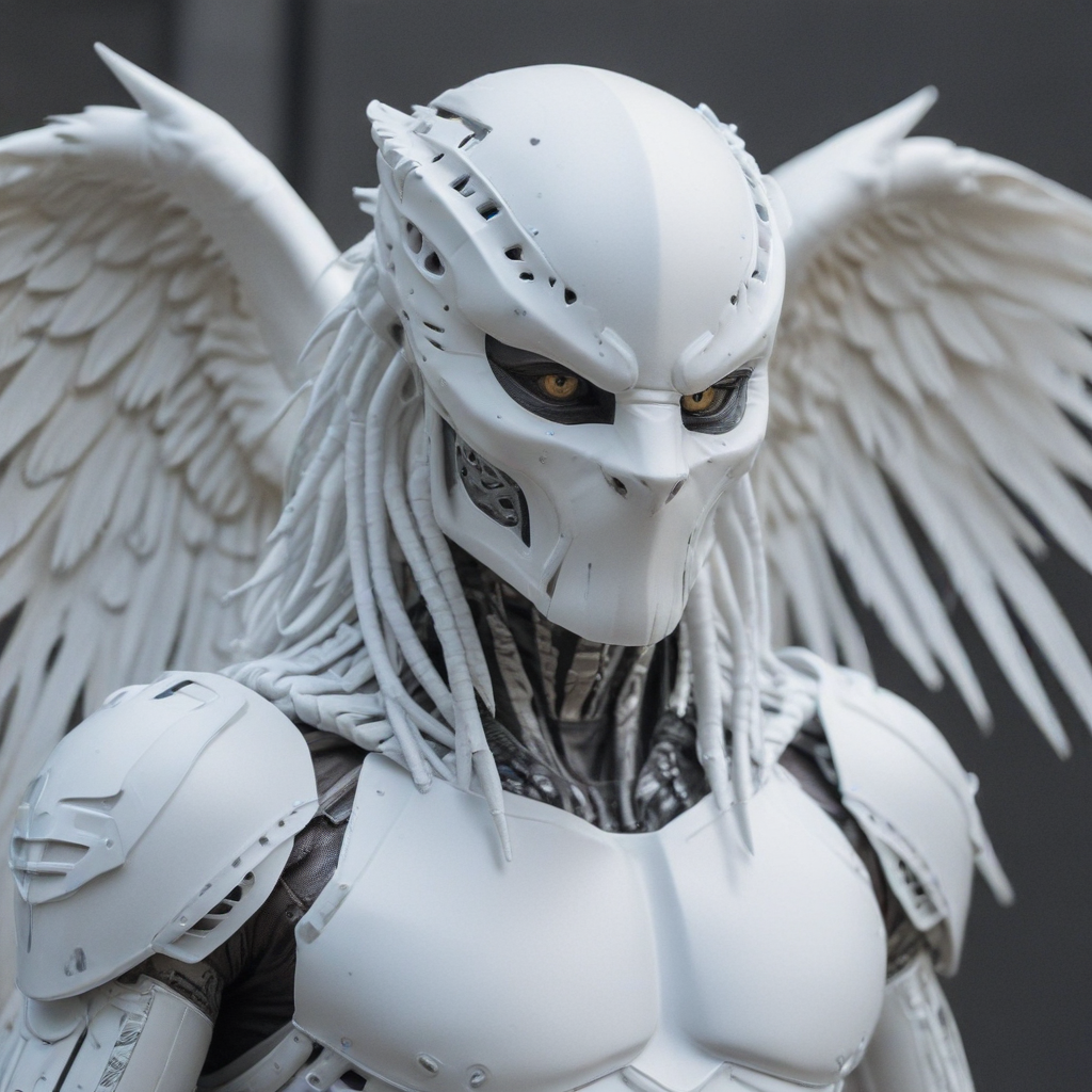 all white predator with wings and horns