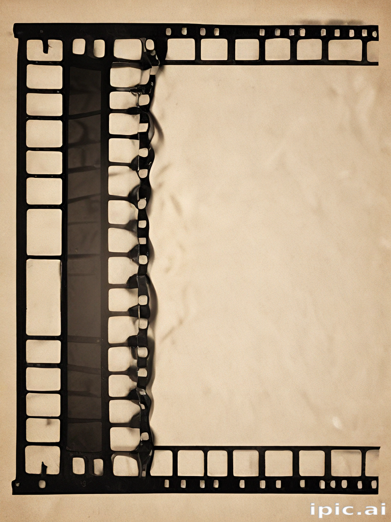Vintage Film Strip Frame with Wavy Edges and Textured Background
