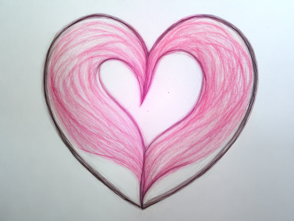 Transparent heart drawing