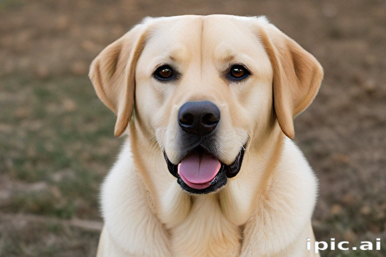 A Happy Golden Labrador Retriever Enjoying a Sunny Day Outdoors.