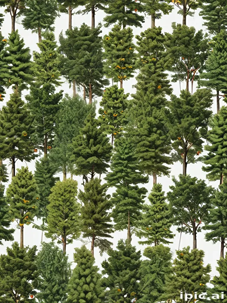 A Lush Forest Background Featuring a Diverse Array of Green Trees