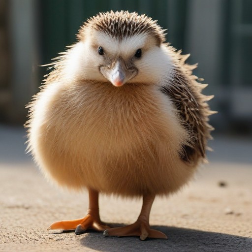duck mixed with hedgehog mixed with eagle