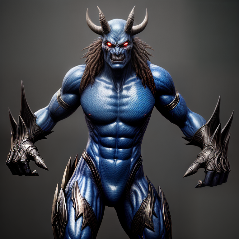 Create a realistic image of a demon named 'Kali'.
