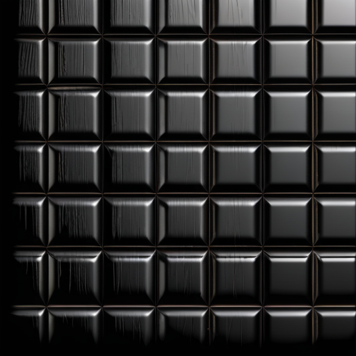 Shiny Black Wall of Glossy Square Tiles with Textured Patterns and ...