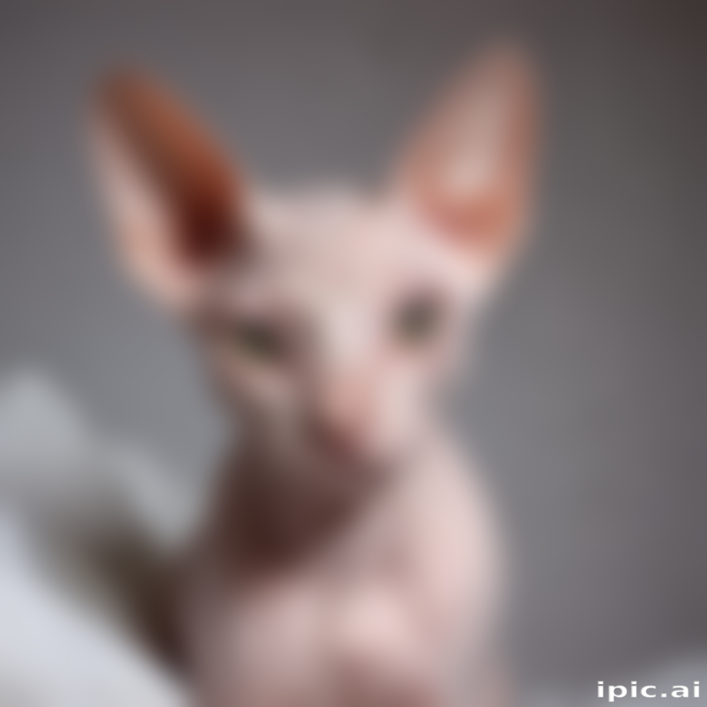 A Close-Up of a Unique Sphynx Cat with Distinctive Features and Expression.